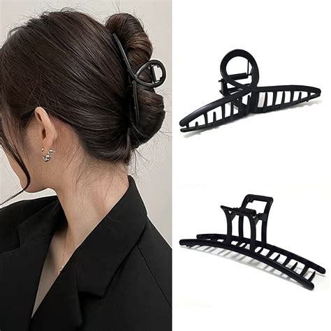 大人気新作 ヘアクリップ ヘアアクセサリー 韓国 黒 バンズヘアクリップ しっかりとまる