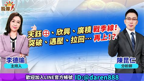 20221108 陳昆仁 分析師 股摩力【天鈺⊕、欣興、廣積戰季線！突破、遇壓、拉回再上！？】 Youtube