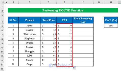 How To Remove Vat Using Excel Formula 3 Simple Methods