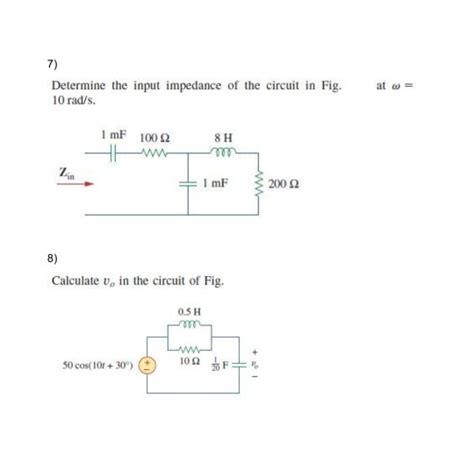 Solved Determine The Input Impedance Of The Circuit In Chegg