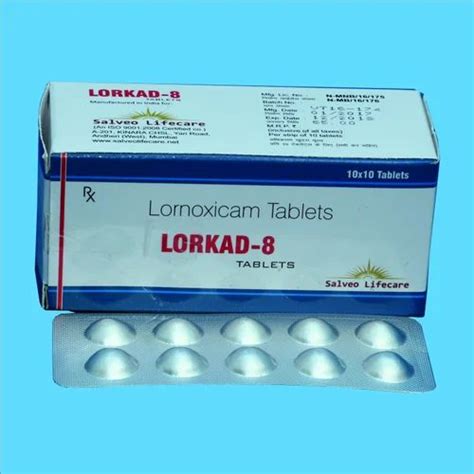8 Mg Lornoxicam Tablets Packaging Type Box At ₹ 65 Strip In Sas Nagar Id 3854377973