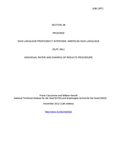 The Sign Language Proficiency Interview Slpi Doc Template Pdffiller