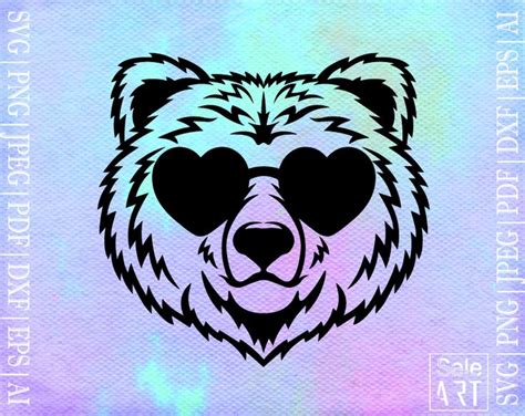 Free Bear Face With Sunglasses SVG Free Svg With SeleART Bear Face