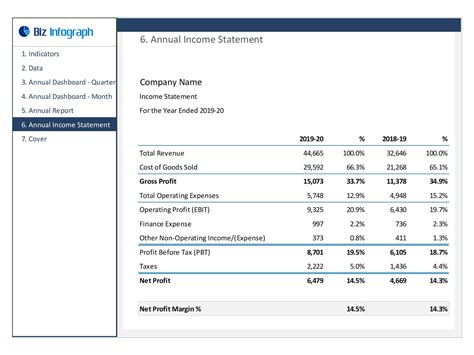 Annual Report Dashboard Template Biz Infograph