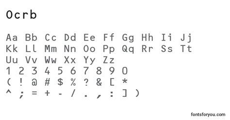 Ocrb Font Download Free Online Generator