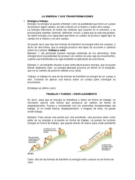 Energia Y Sus Transformaciones Pdf Desarrollo Energético Energía
