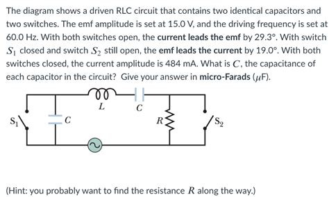 Solved The diagram shows a driven RLC circuit that contains | Chegg.com