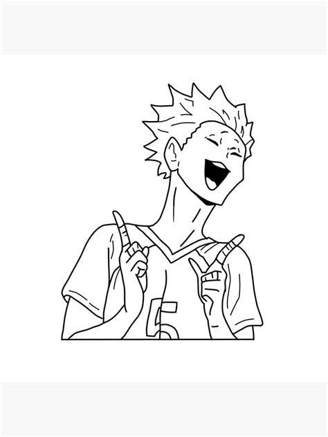 Tendou Satori Singing Black White Haikyuu Sticker Art Print