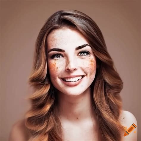 High Resolution Portrait Of A Beautiful Young Woman With Brown Hair And