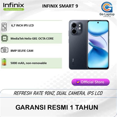 Promo HANDPHONE INFINIX SMART 9 HD 4GB 64GB GARANSI RESMI Cicil 0 3x Jakarta Pusat GO