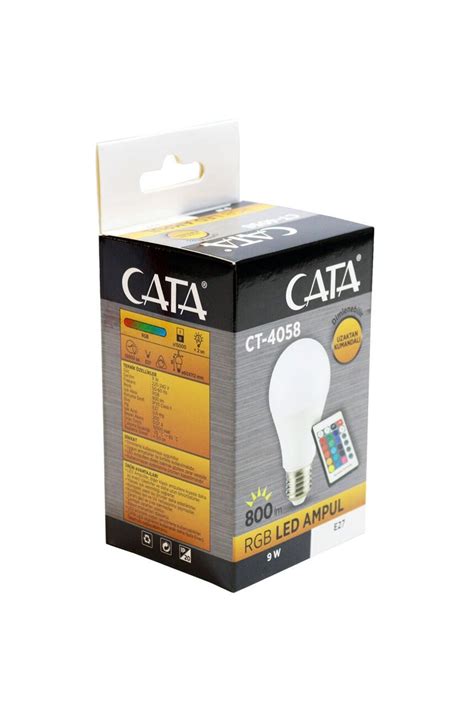 cata dizayn Cata Ct 4058 Uzaktan Kumandalı Rgb Led Ampul E27 3200 K