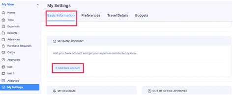 adding bank accounts my settings user guide zoho expense