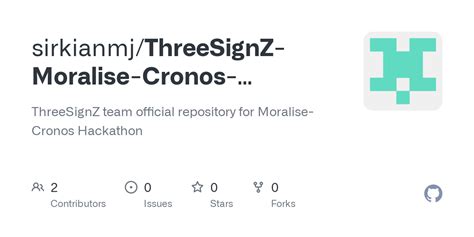 GitHub Sirkianmj ThreeSignZ Moralise Cronos Hackathon ThreeSignZ