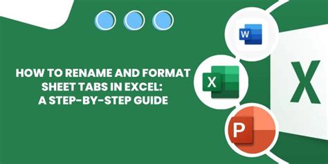 How To Rename And Format Sheet Tabs In Excel