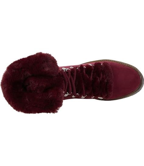 Vince Camuto Faux Fur Collar Coat Burgundy Pm