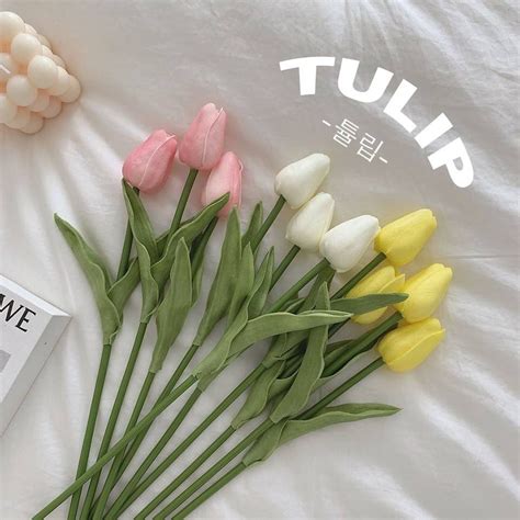 【สีหวานละมุนน】🌷ดอกทิวลิปเกาหลี🌷handmade 튤립 สีหวานเหมือนในรูป ห่อไม่
