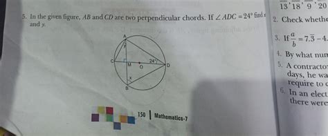 5 In The Given Figure Ab And Cd Are Two Perpendicular Chords If ∠adc2