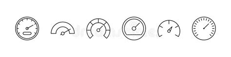 Dashboard Colorful Speedometer Icons Set Tachometer Icon Isolated Performance Indicator Sign