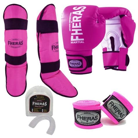 Kit Fheras Luva Orion Boxe Muay Thai Bandagem Bucal Caneleira