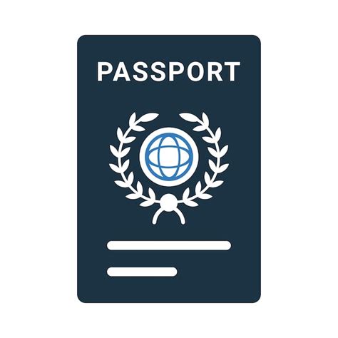 여권 여행 아이콘 간단한 편집 가능한 터 일러스트레이션 프리미엄 벡터