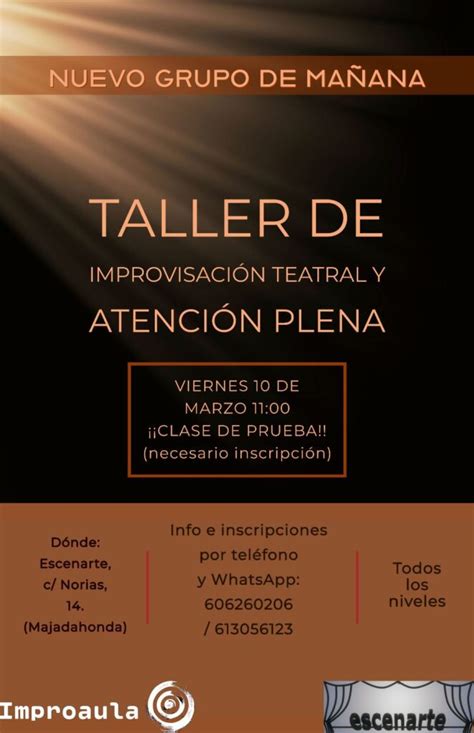 Otro Taller De Improvisación Teatral Teatro Escenarte Escuela De Artes