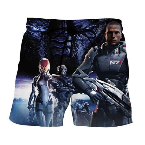 Mass Effect Captain Shepard Galatic War Hero Beach Shorts