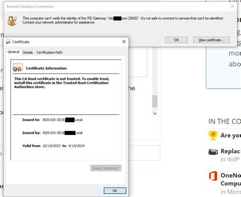 Certificate Mismatch When Connecting To Rds Windows Spiceworks Community