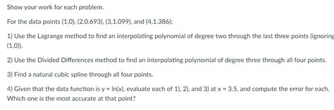 Solved For Number 3 Calculations Have To Be Written Out By