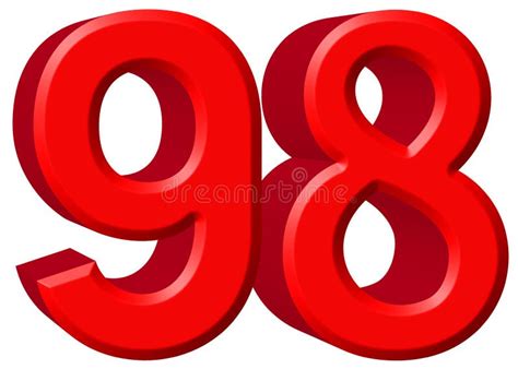 Numeral 98 Ninety Eight Isolated On White Background 3d Render Stock