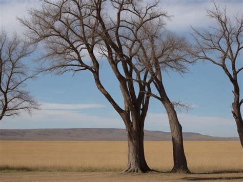 Premium Ai Image Free Photo Lone Tree A Single Lonely Tree In A Field In Foggy Field And Grey Sky