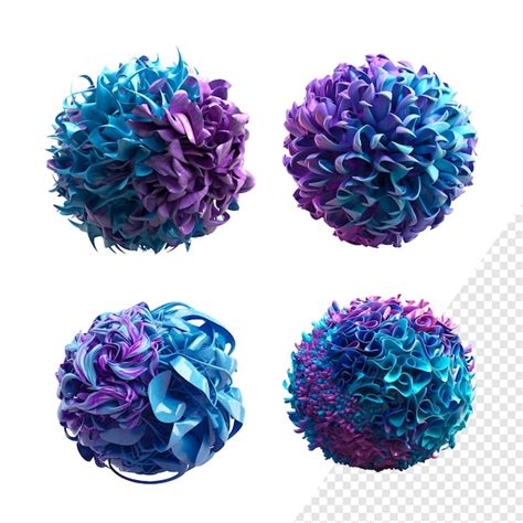 Premium Psd A Purple Flower Shaped 3d Object