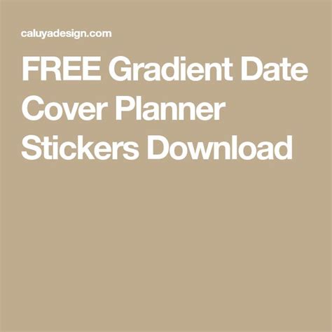 Free Gradient Date Cover Planner Stickers Download By C Design