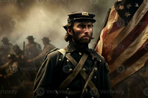 AI Generated Distinctive American Military Man Top Hat Generate Ai