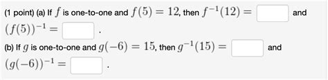 Solved And Point A If F Is One To One And F Chegg Com