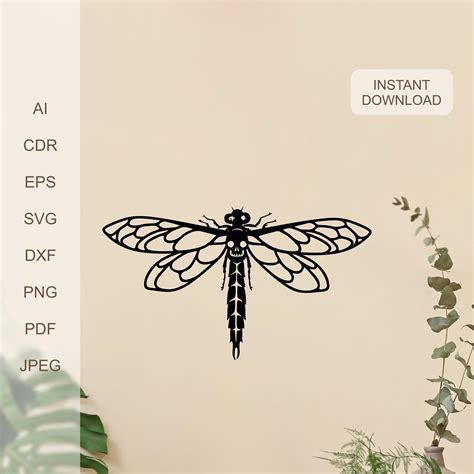 Dragonfly Dxf Laser Cut Files Svg Files For Cricut Digital Etsy Hong Kong