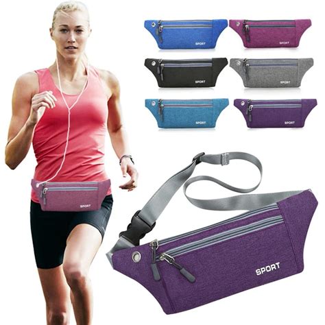 Mnycxen 러닝 벨트 허리 가방 패니 팩 스포츠 머니 벨트 휴대폰 홀더 파우치 하이킹 조깅 가방 체육관 피트니스 허리 팩 A20슬리밍 팩 Aliexpress