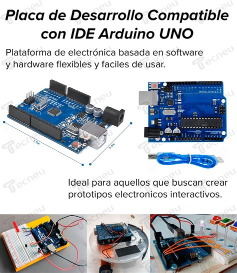 Tarjeta De Desarrollo Uno R3 Dip Desmontable Con Cable Usb Tecneu