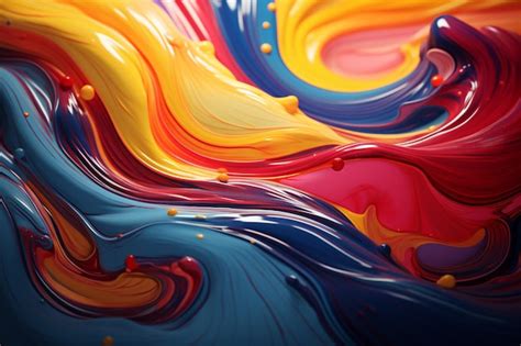 抽象的な液体の背景の明るい色の現実的なユニークな組み合わせ Premium Ai生成画像
