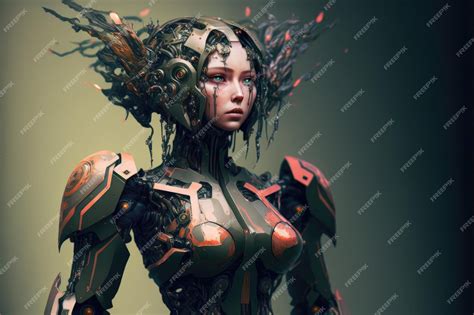 Premium Photo Transforming Cyborg Beauty With A Girl Humanoid