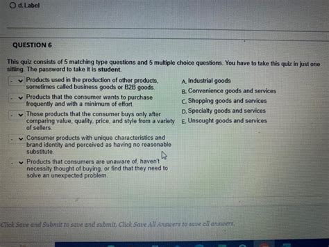 solved this quiz consists of 5 matching type questions and 5