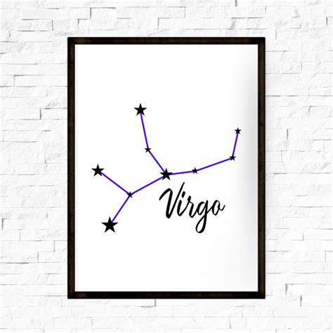 Virgo Zodiac Sign And Constellation Art Print Mantra Moon