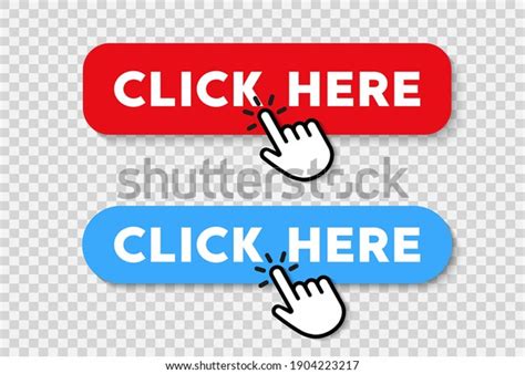 손 커서로 여기 버튼을 클릭합니다 스톡 벡터로열티 프리 1904223217 Shutterstock