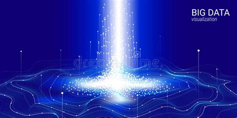 wave 3d big data visualization analysis infographic stock vector