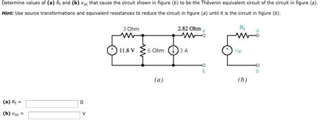 solved determine values of a rt and b voc that cause the