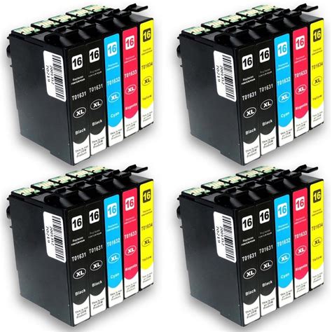 Dandc Kompatibel Epson 16xl Füller T1636 C13t16364010 Multipack 20