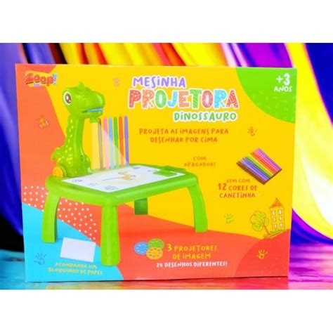 Mesa Mesinha Projetora Dinossauro De Desenho Infantil Interativa