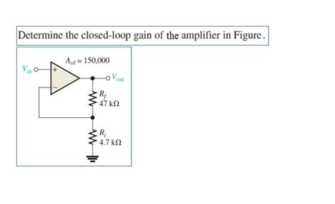 Solved Determine The Closed Loop Gain Of The Amplifier In Chegg Com