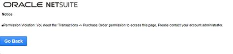One Of Netsuite Users Does Not Have Access To Purchase Orders While He