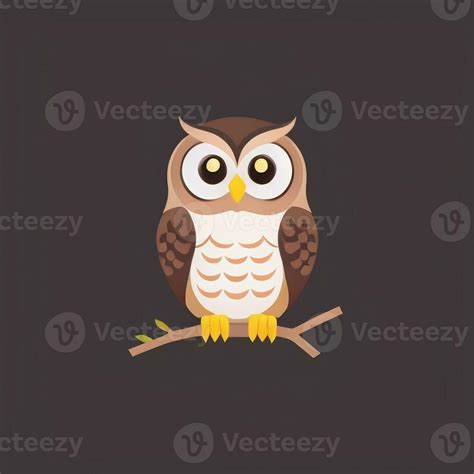 Ai Generated Cute Owl Avatar Icon Clip Art Sticker Decoration Simple