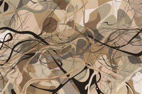 Abstract Wallpaper Featuring Intersecting Scribbled Lines In Muted Earth Tones Creating